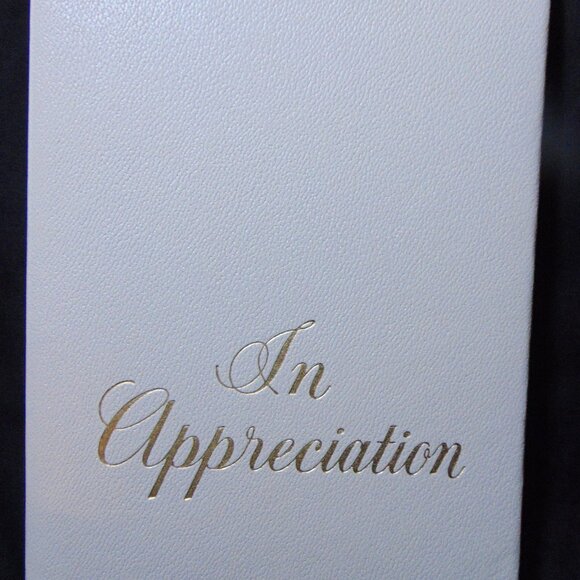 Source Unknown | Office | Vintage In Appreciation Book White Front Back ...